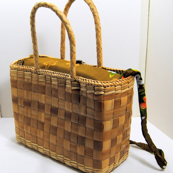 Other | Vintage Woven Basket Weave Tote | Poshmark